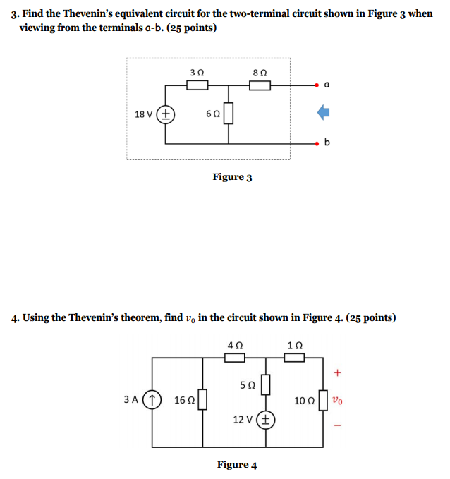 Solved 3. Find the Thevenin's equivalent circuit for the | Chegg.com
