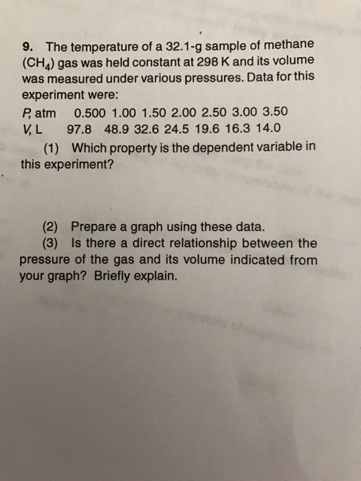 Solved 9. The temperature of a 32.1-g sample of methane | Chegg.com