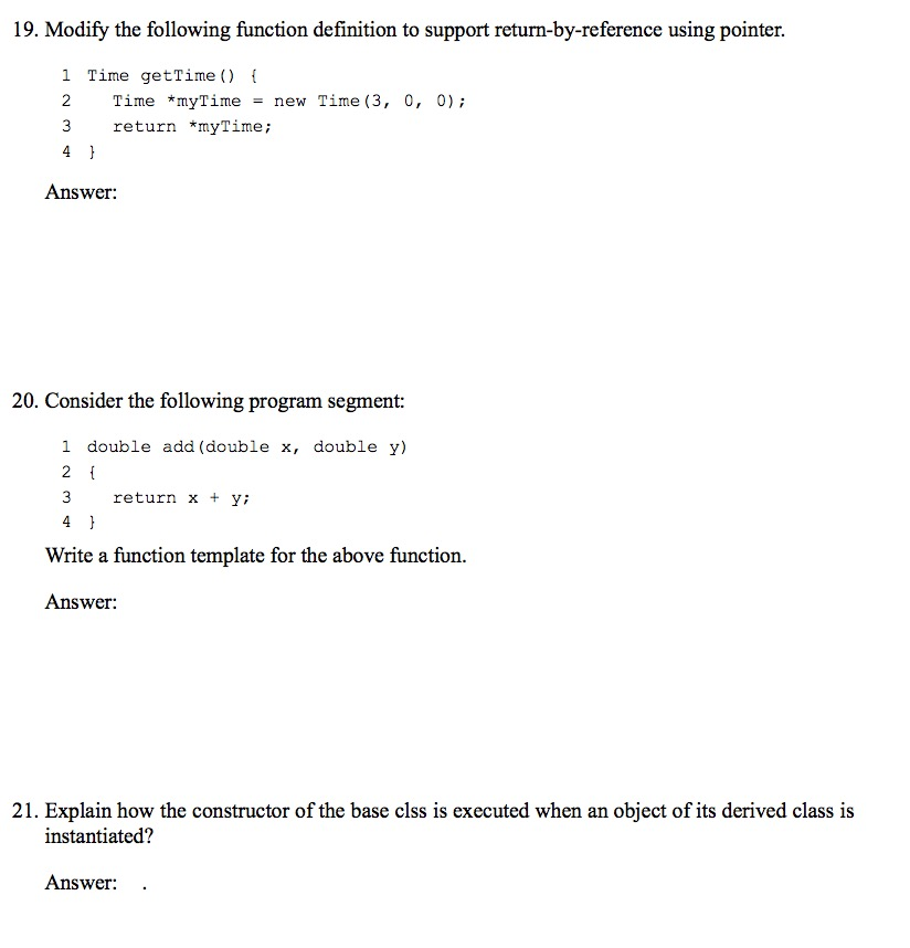 Solved Modify the following function definition to support | Chegg.com