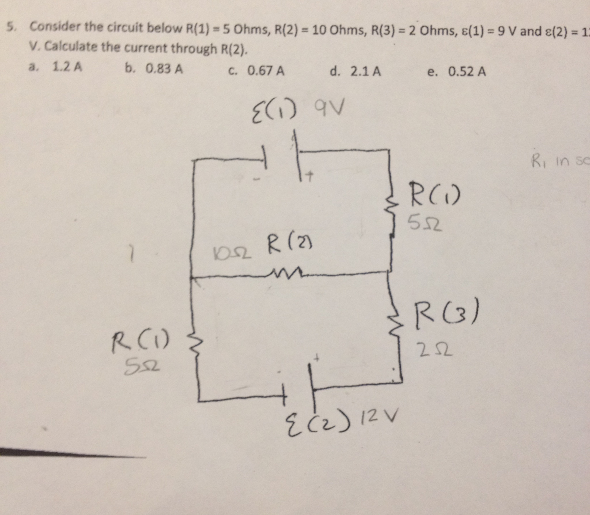 Solved Consider the circuit below R(1) = 5 Ohms, R(2) = 10 | Chegg.com