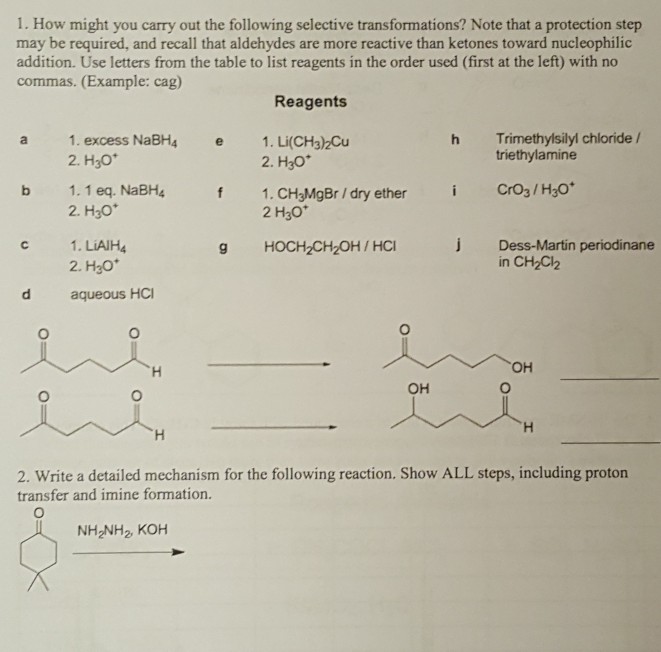 Solved How might you carry out the following selective | Chegg.com