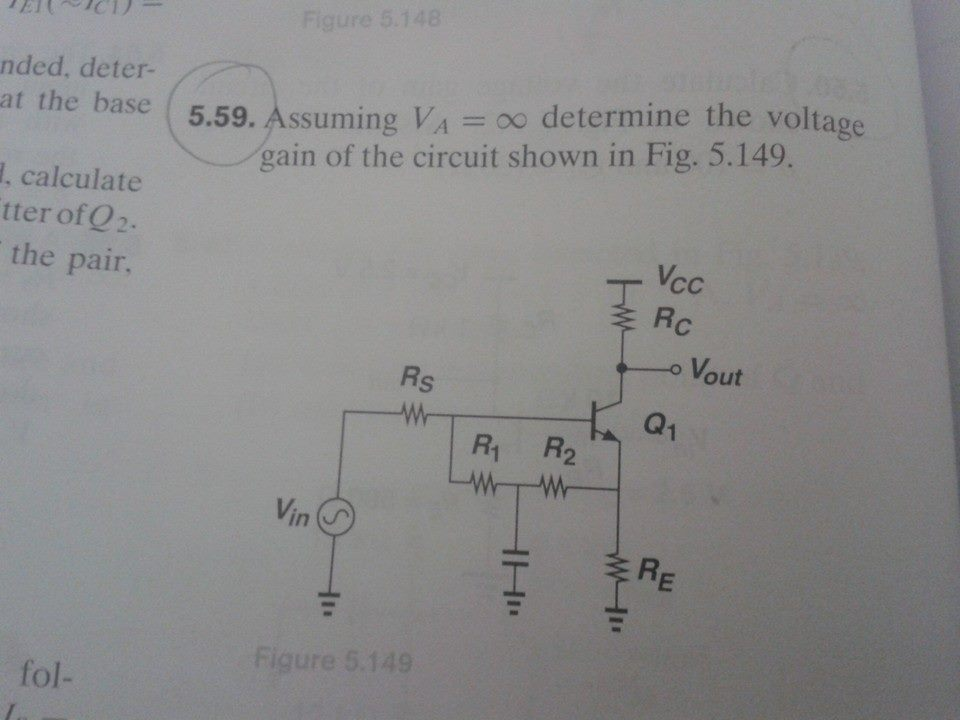 Solved Assuming VA = infinity determine the voltage gain of | Chegg.com