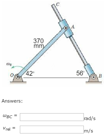 Solved Bar OA has a counterclockwise angular velocity ω0 = | Chegg.com