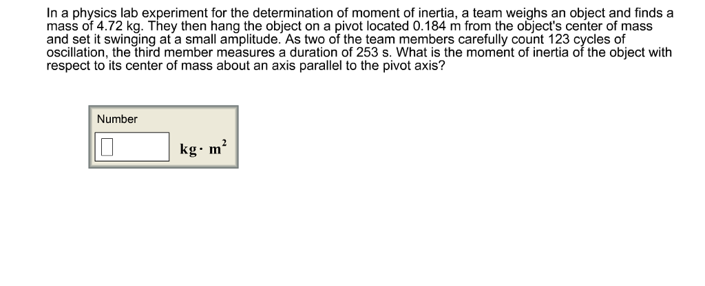 Solved In a physics lab experiment for the determination of | Chegg.com