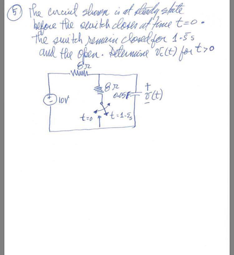 Solved The circuit shown is at steady state before the | Chegg.com