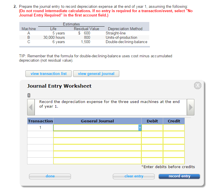 Solved General Journal Entry Worksheet Options to | Chegg.com