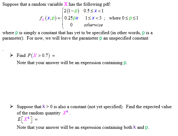 Solved Suppose that a random variable X has the following | Chegg.com