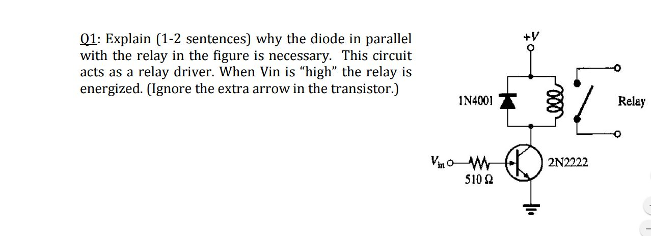 Solved Explain (1-2 sentences) why the diode in parallel | Chegg.com