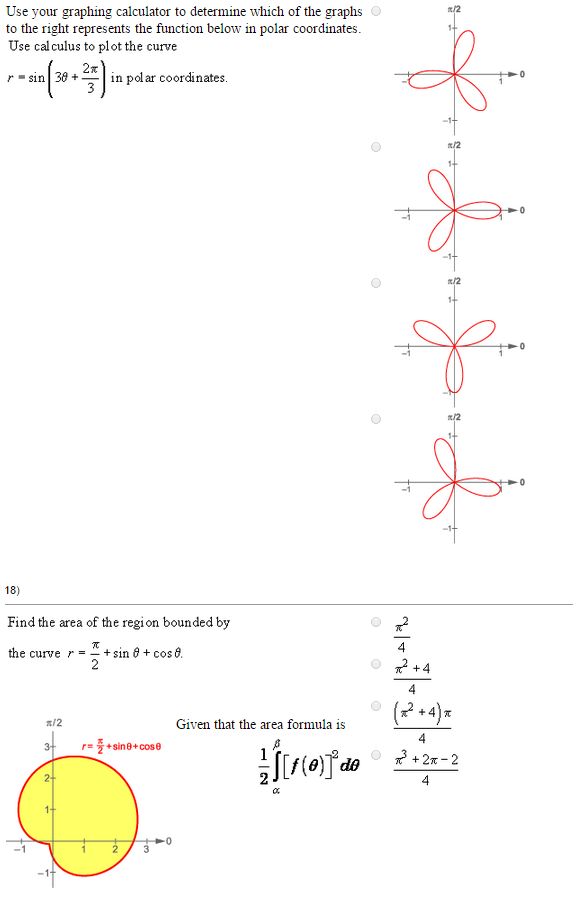 Solved Use your graphing calculator to determine which of | Chegg.com