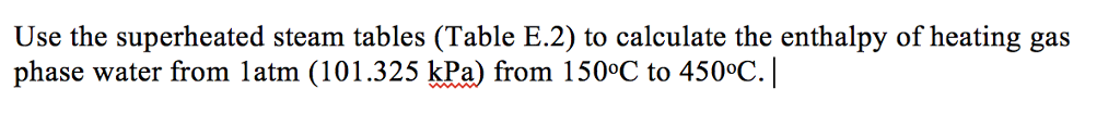 Solved Use the superheated steam tables (Table E.2) to | Chegg.com