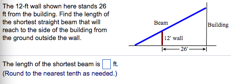 Solved The 12-ft wall shown here stands 26 ft from the | Chegg.com