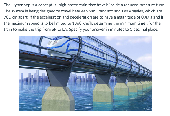 Solved The Hyperloop is a conceptual high-speed train that | Chegg.com
