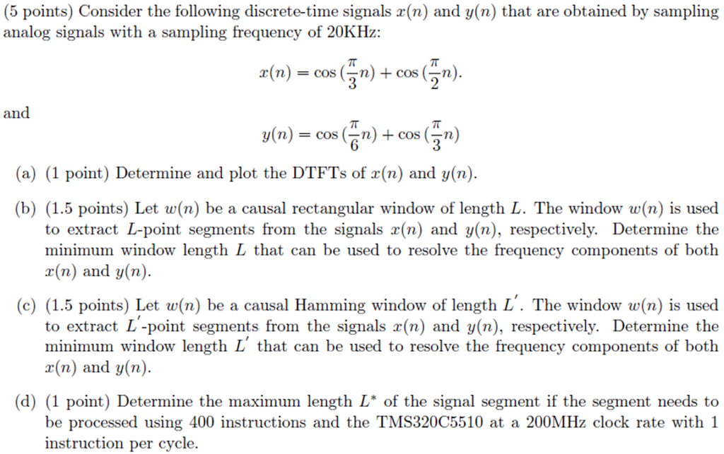 (5 points) Consider the following discrete-time | Chegg.com