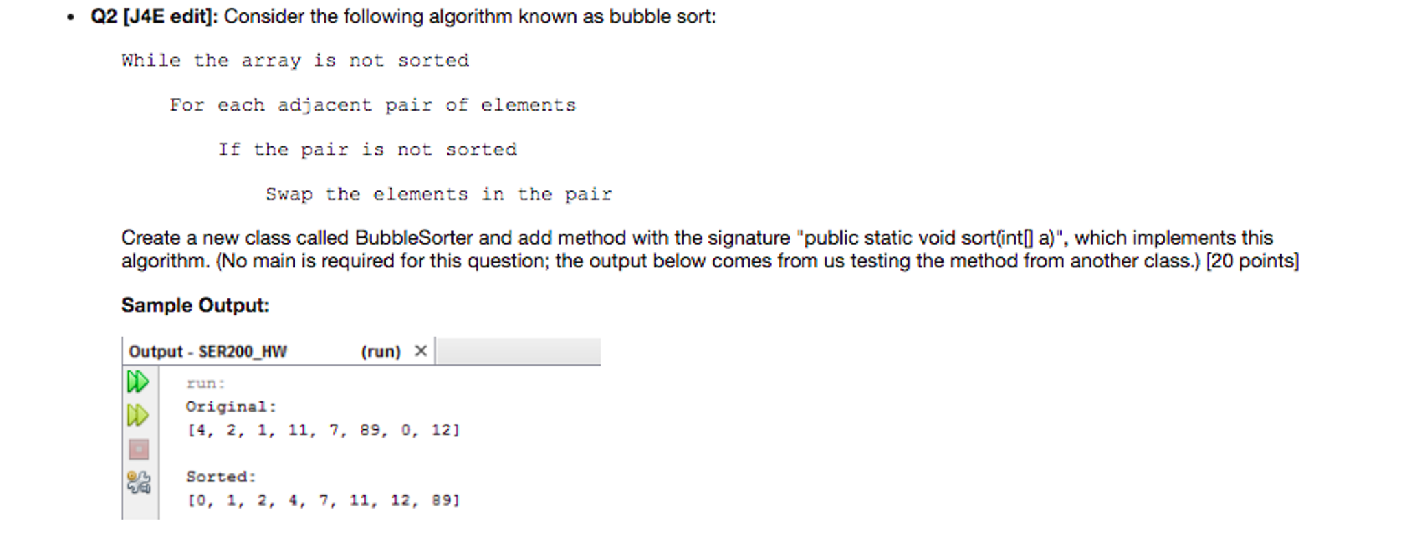 Solved Consider the following algorithm known as bubble | Chegg.com