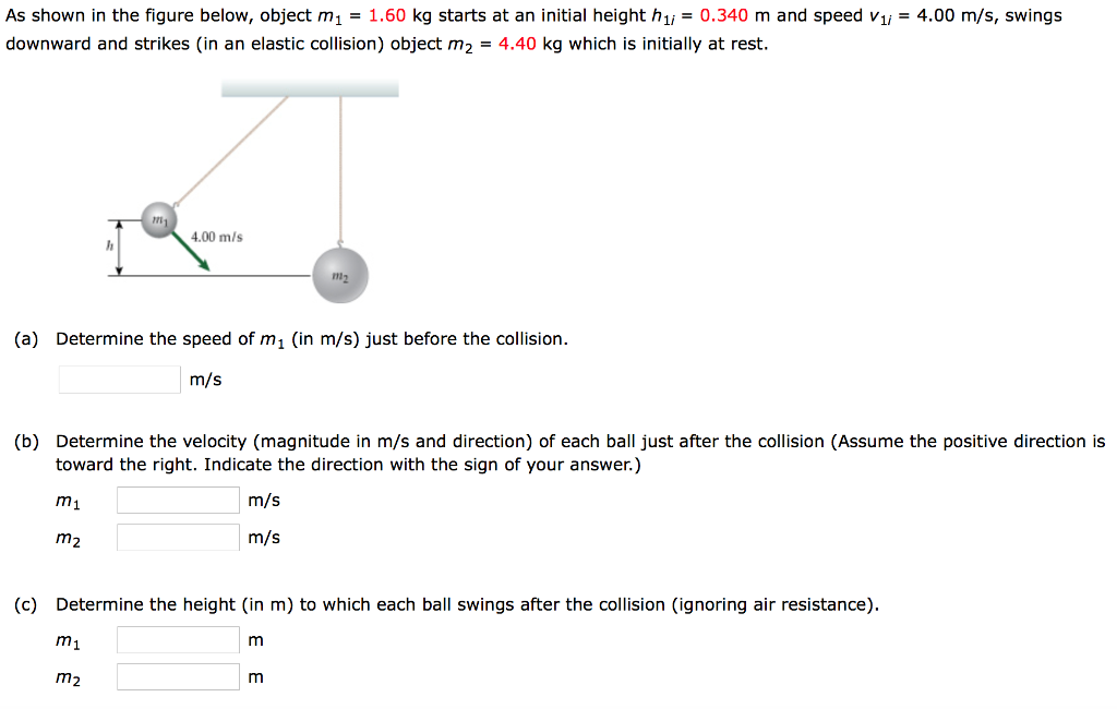 Solved As Shown In The Figure Below Object M1 1 60 Kg
