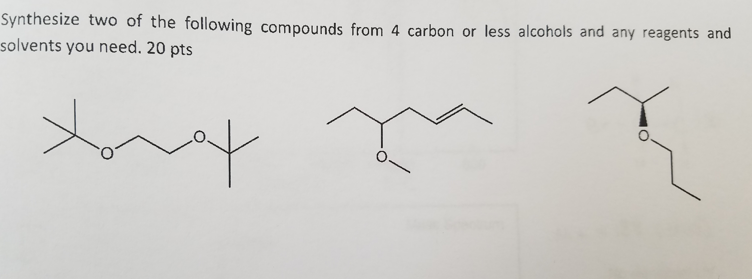 Solved syn two of the following compounds from 4 carbon or | Chegg.com