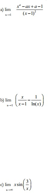 Solved a. Lim x tends to 1 x^a-ax + a-1/ (x-1)^2 b) lim x | Chegg.com