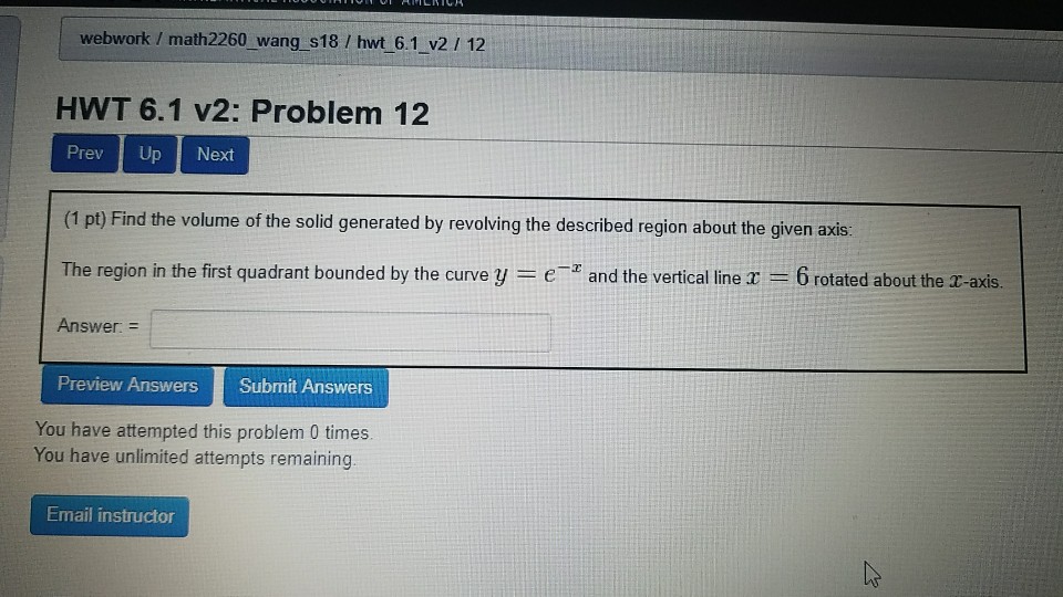 Solved webwork / math2260wang-s18 / hwt 6.1-V2 / 12 HWT 6.1 | Chegg.com