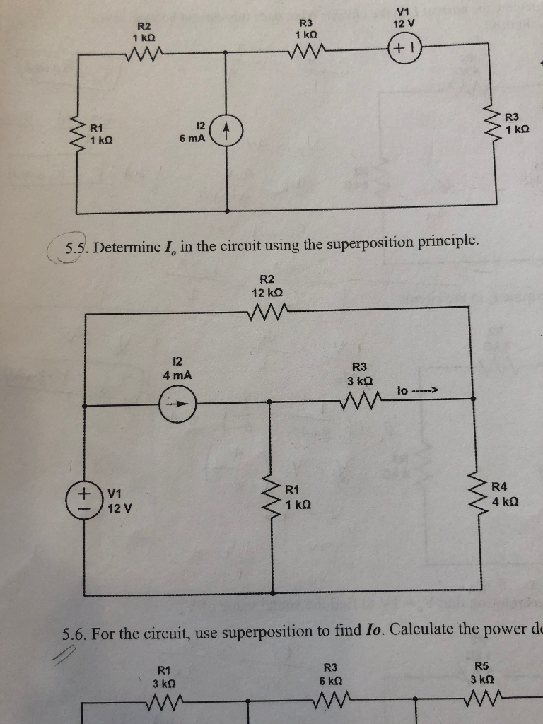 Solved V1 12 V R3 1 kQ R2 12 6 mA R3 1 kQ R1 5.5. Determine | Chegg.com