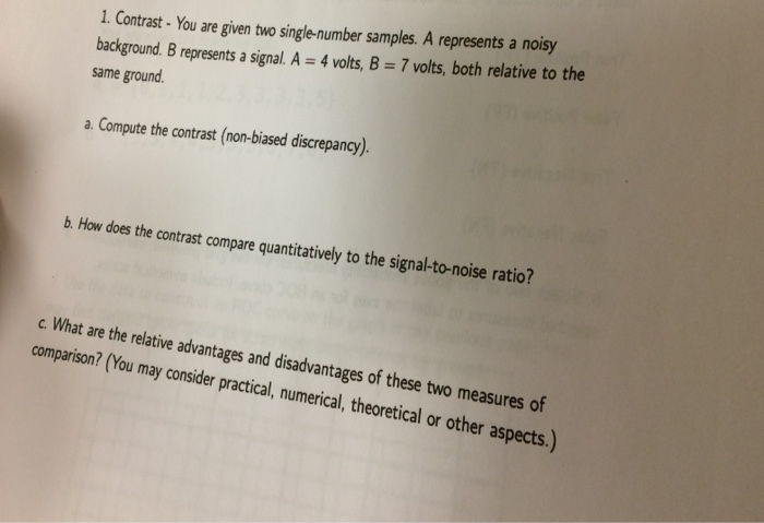 Solved Contrast - you are given tow single number samples. A | Chegg.com
