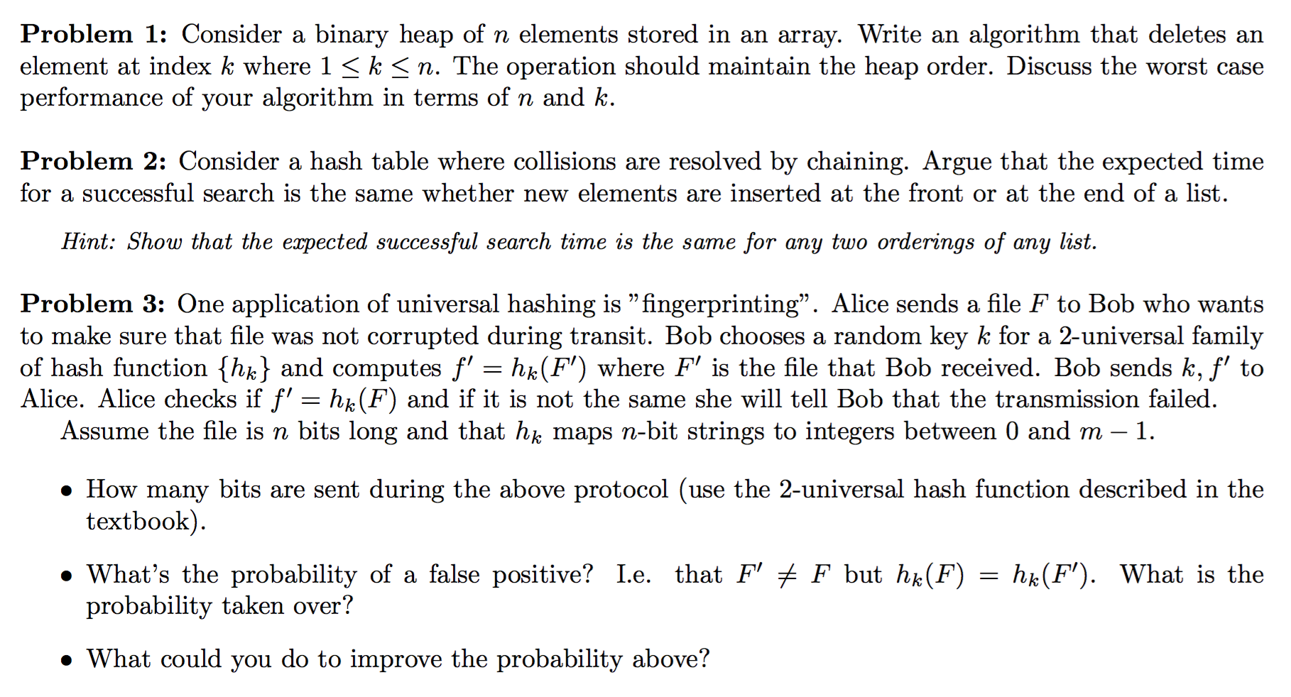 Solved Consider a binary heap of n elements stored in an | Chegg.com