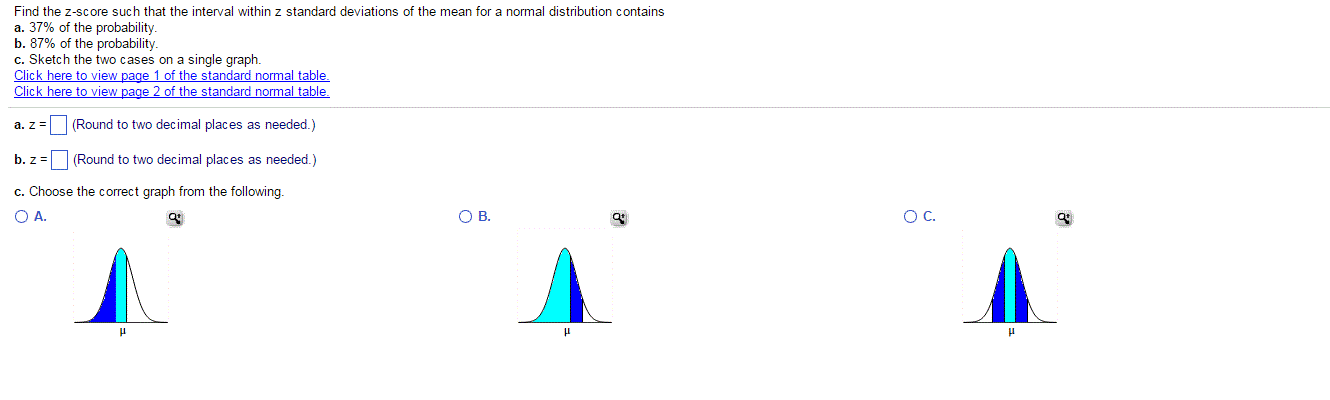 Solved Find the z-score such that the interval within z | Chegg.com