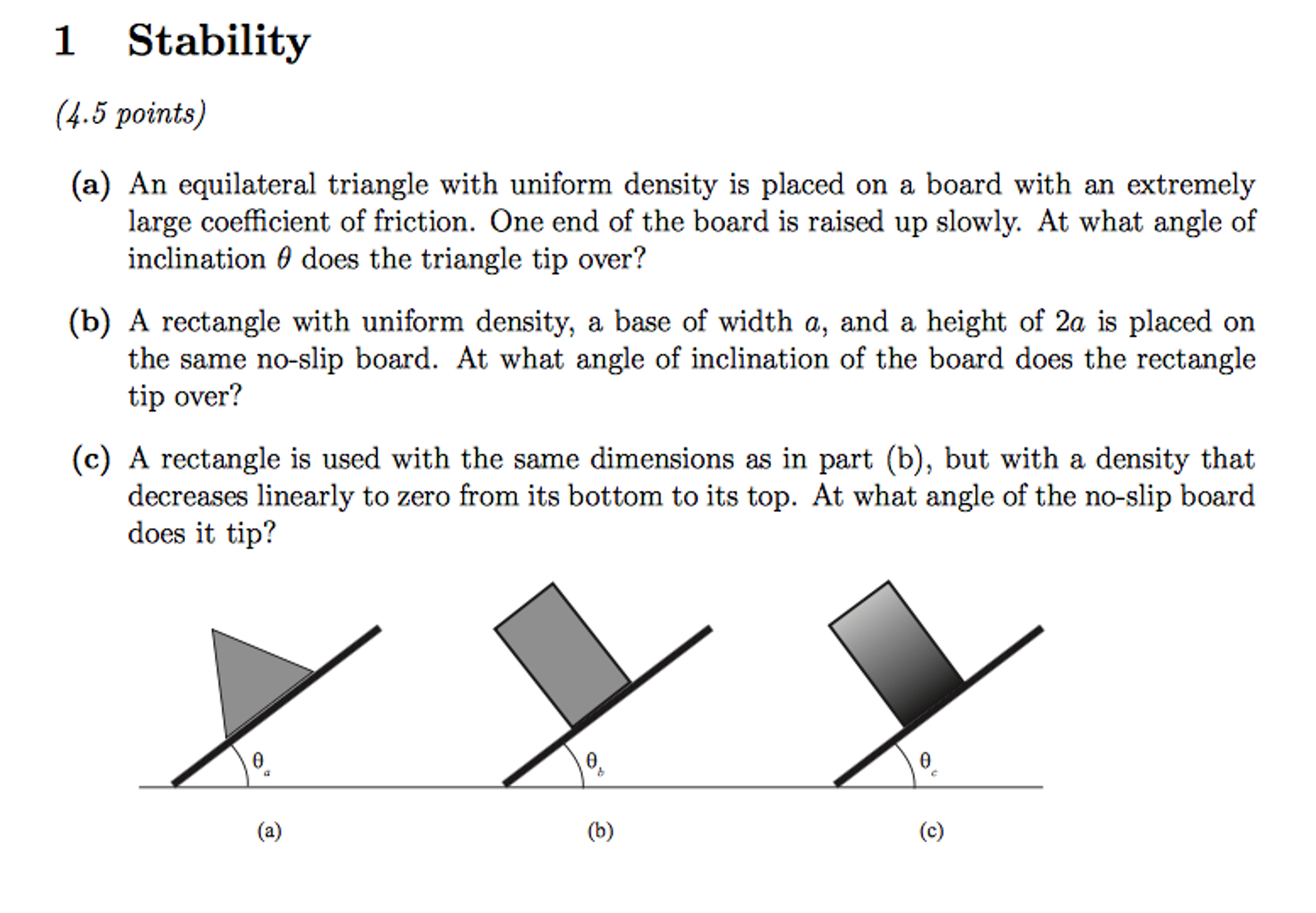 Solved An equilateral triangle with uniform density is | Chegg.com