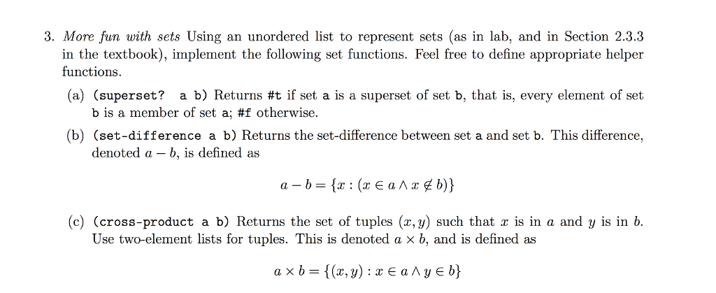 3 More Fun With Sets Using An Unordered List To 