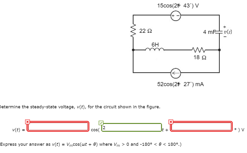 Solved 10 6 13 Determine The Steady State Voltage V T For